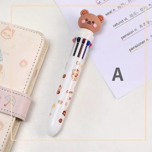 1pc 10colors Cute Bear Ballpoint Pen, Multi-color Ballpoint Pen ...