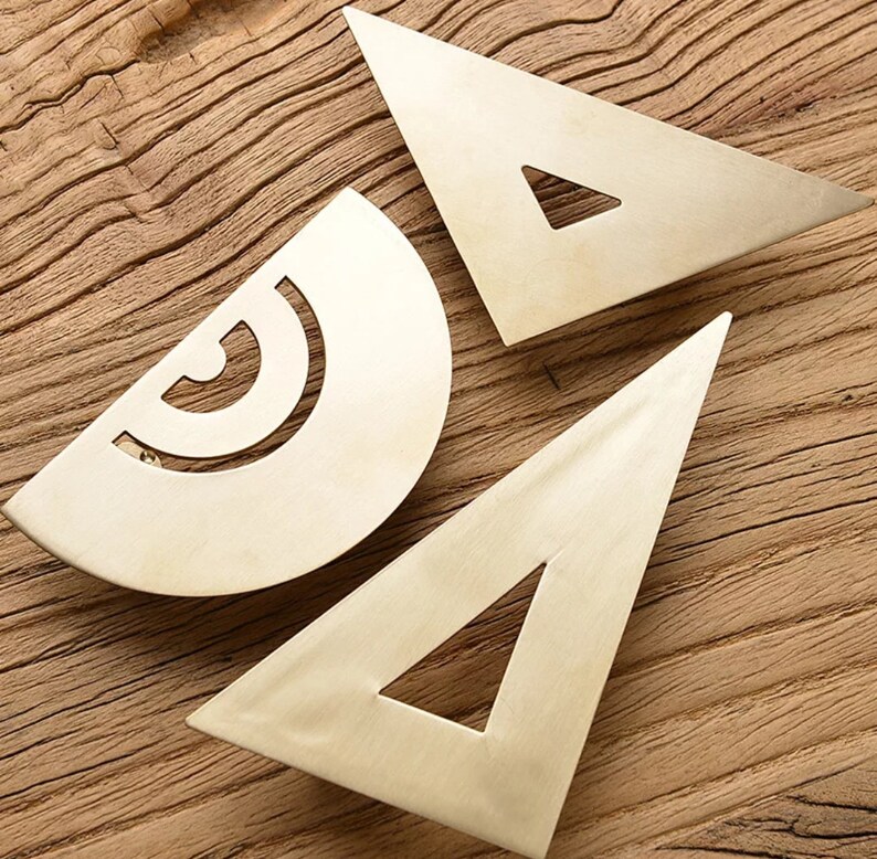 1pc Brass Triangular Ruler Protractor Isosceles Ruler 12 Cm - Etsy