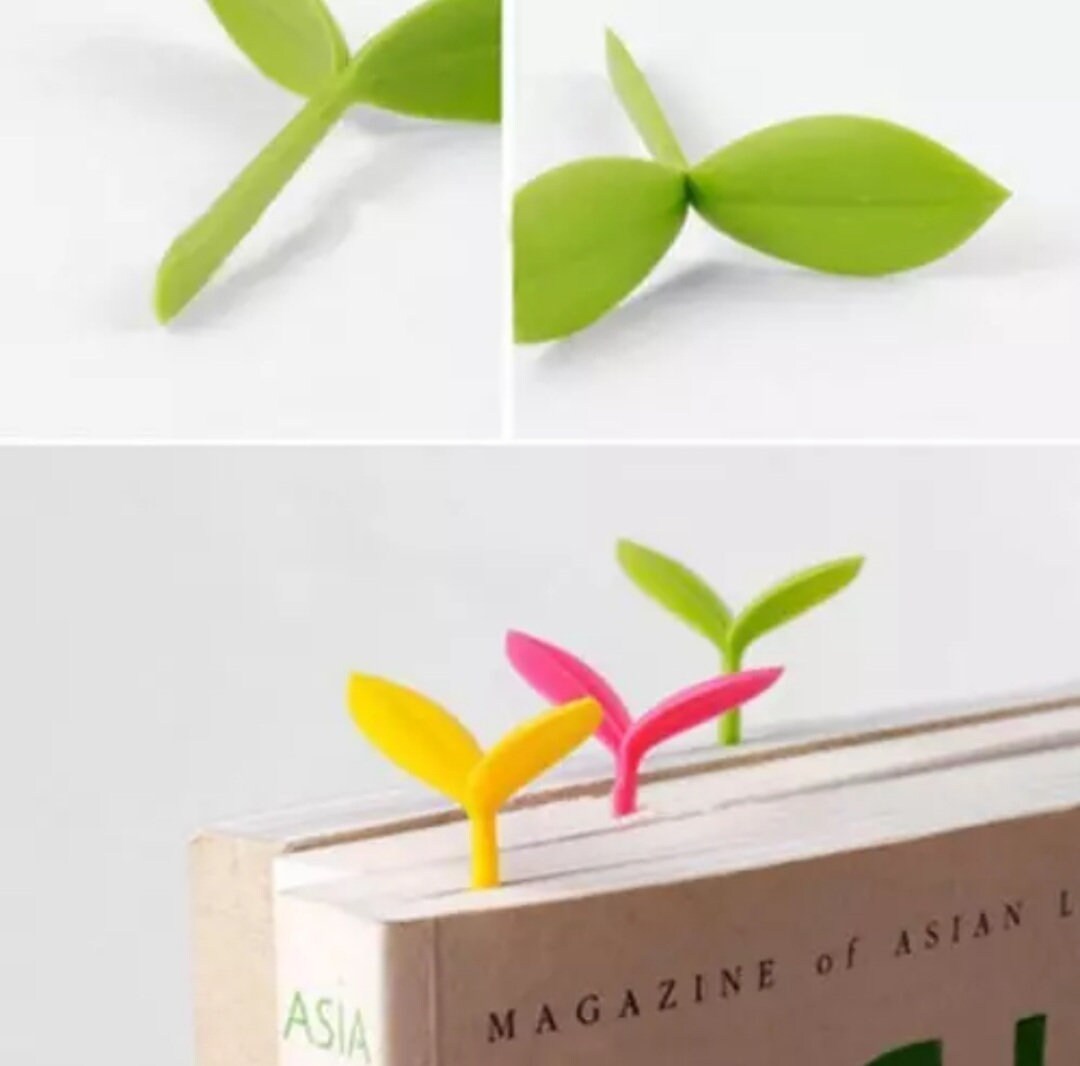 1pc Little Grass Bookmark, Cute Silicone Leaf Bookmark, Creative ...