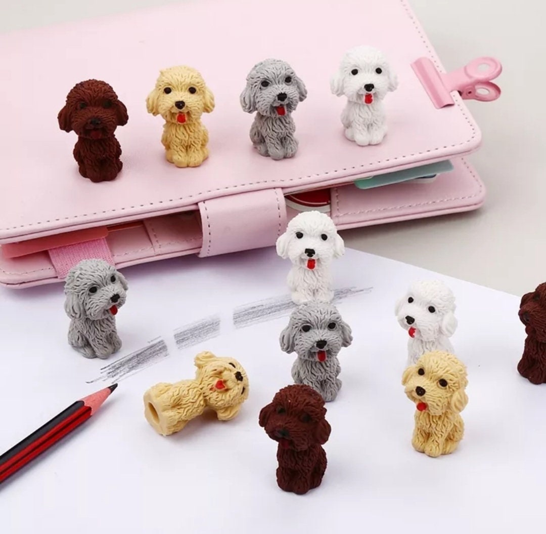 2pcs Cute Dog Eraser, Pencil Eraser, Rubber, Random Cartoon Dog Eraser ...