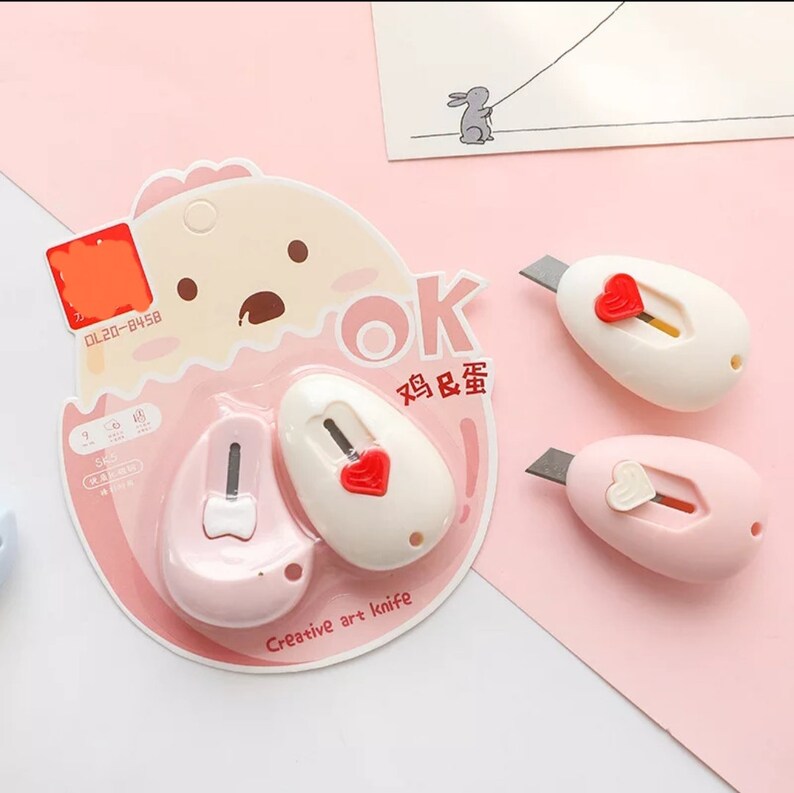 2pcs Mini Portable Utility Knife Cute Chick Love Heart Art - Etsy