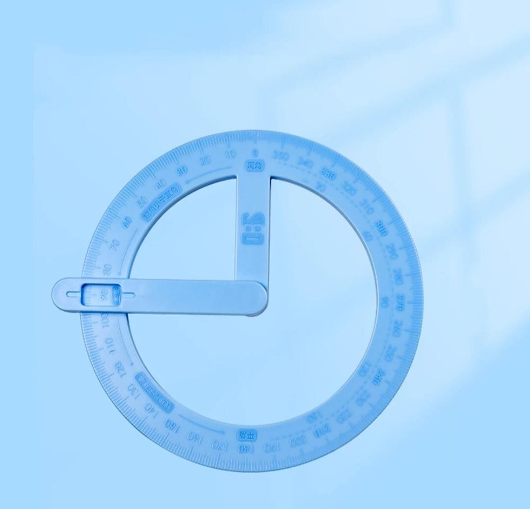 360 Degree Pointed Protractor, Angle Reader, Pink, Blue Color Angle ...