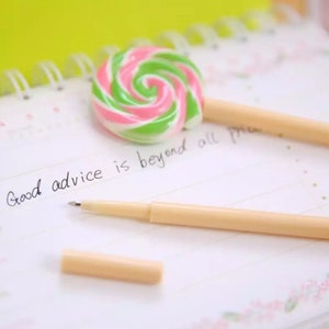 1pc Cute Lollipop Sweet Candy Ballpoint Pen, Kawaii Stationery ...