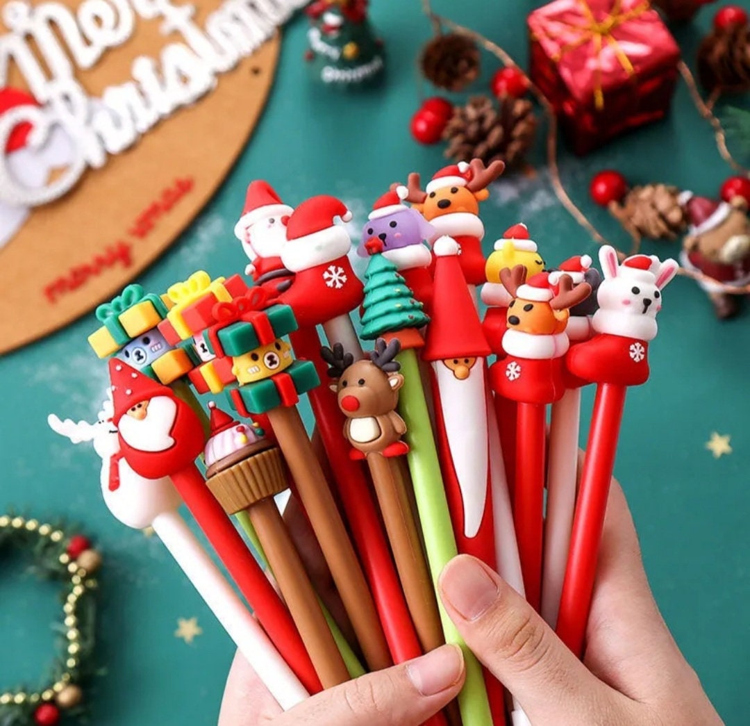 20pcs Christmas Gel Pen, Snowmen, Santa Claus, Christmas Tree Pen ...