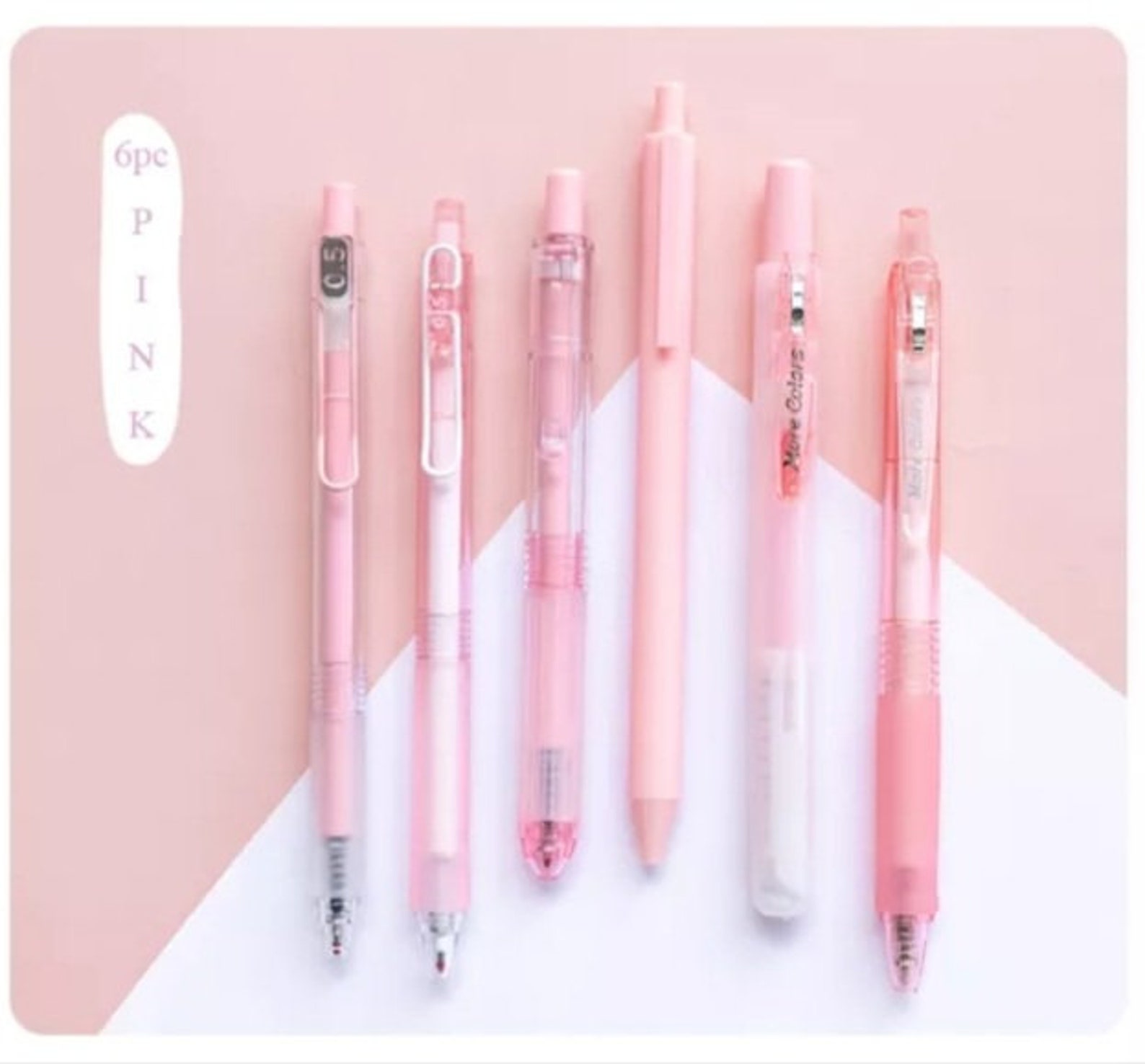 6pcs Pen Highlighter Set Pink Blue Color Pen Set 0.5mm Black - Etsy