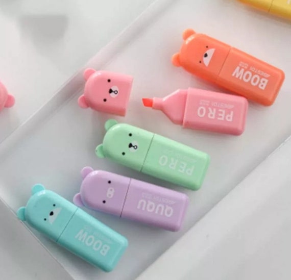 Cartoon Mini Bear Highlighter Markers Marker Pen Office - Etsy