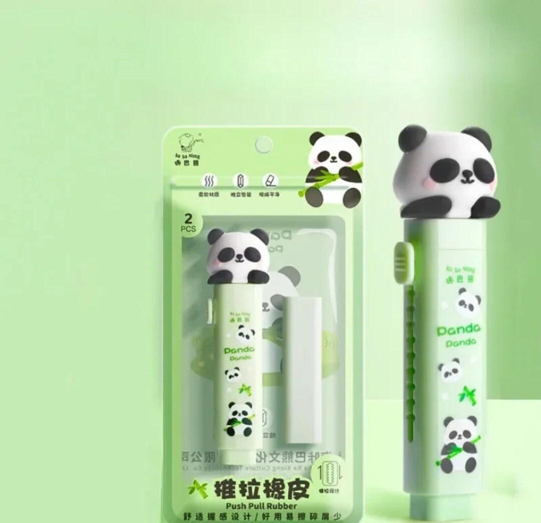Cute Push-pull Eraser, Panda Pencil Eraser, Rubber, Panda Eraser ...