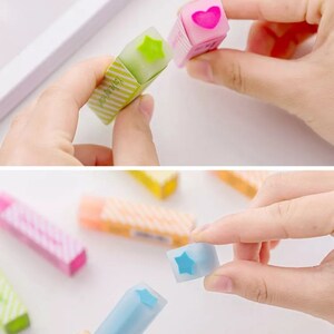 3pcs Cute Star Love Heart Erasers, Candy Color Soft Eraser, 2B Erasers ...