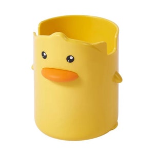 1pc Little Yellow Duck Pen Holder, Cute Funny Animal Pencil Holder ...