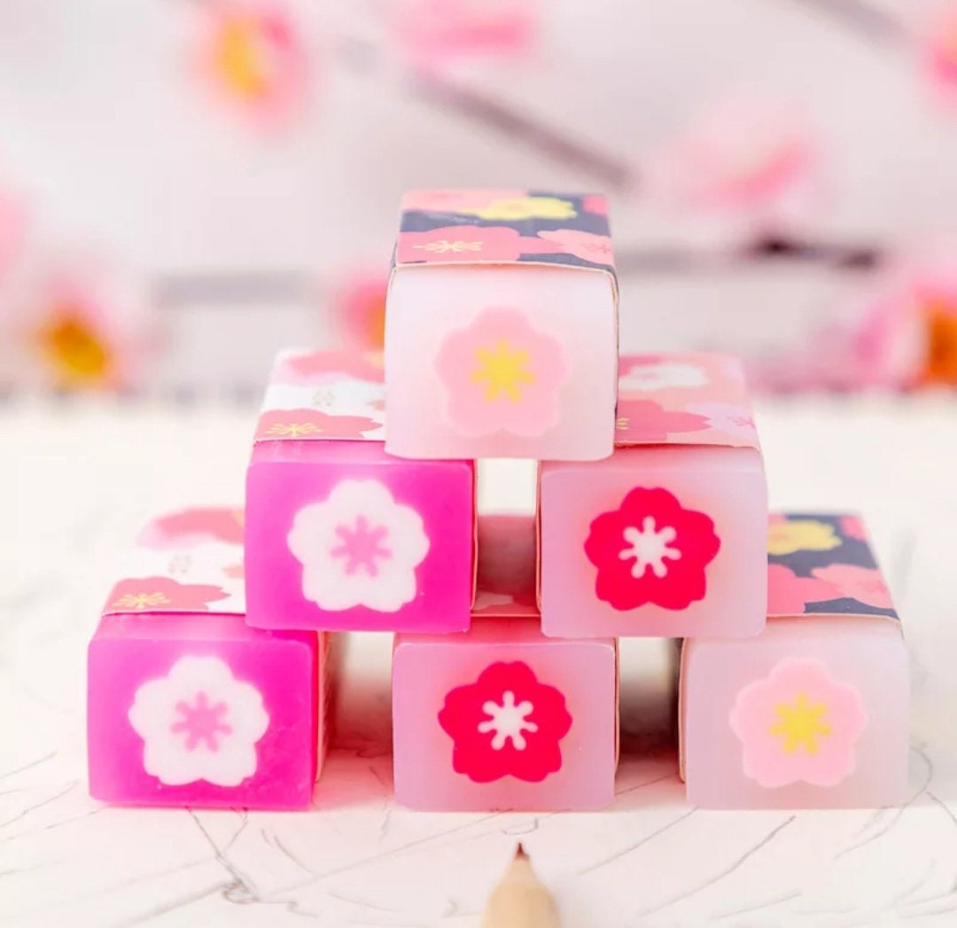 3pc Cherry Blossom Pencil Eraser, Lovely Flower Eraser School, Office ...