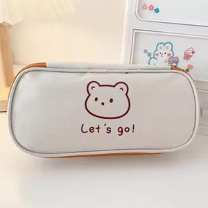 Cute Little Bear Pencil Case, Large Capacity Pencil Case, Cartoon Bear ...