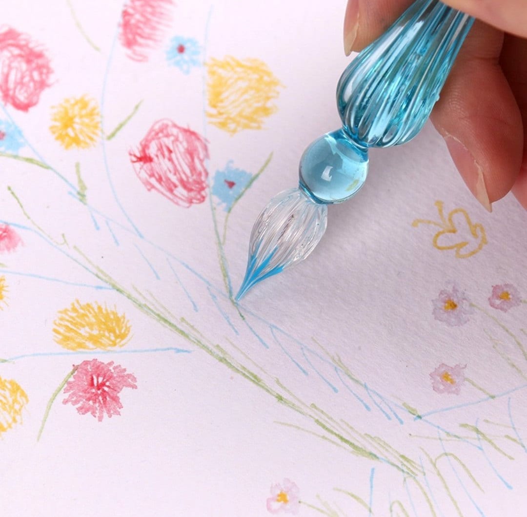 1pc Creative Glass Dip Pen Writing Pen Pen T Calligraphy Pen Ink Pen Art Pen Supply