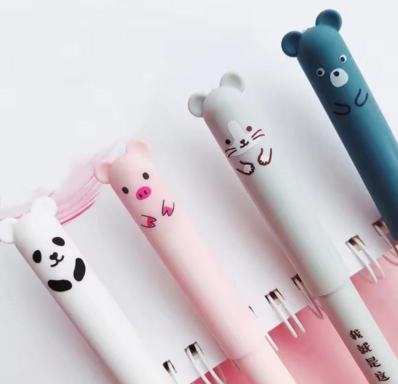 37pcs Set Panda Gel Pen, Erasable Gel Pen Set, 0.35 Mm Pen, 4 Pen + 30 ...