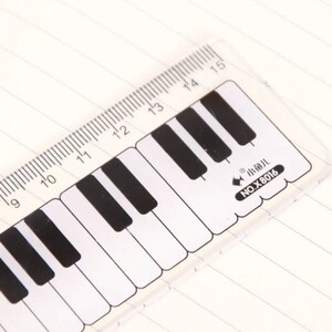 1pc 15cm Piano Straight Ruler, Black & White Ruler, Bookmark, Musical ...