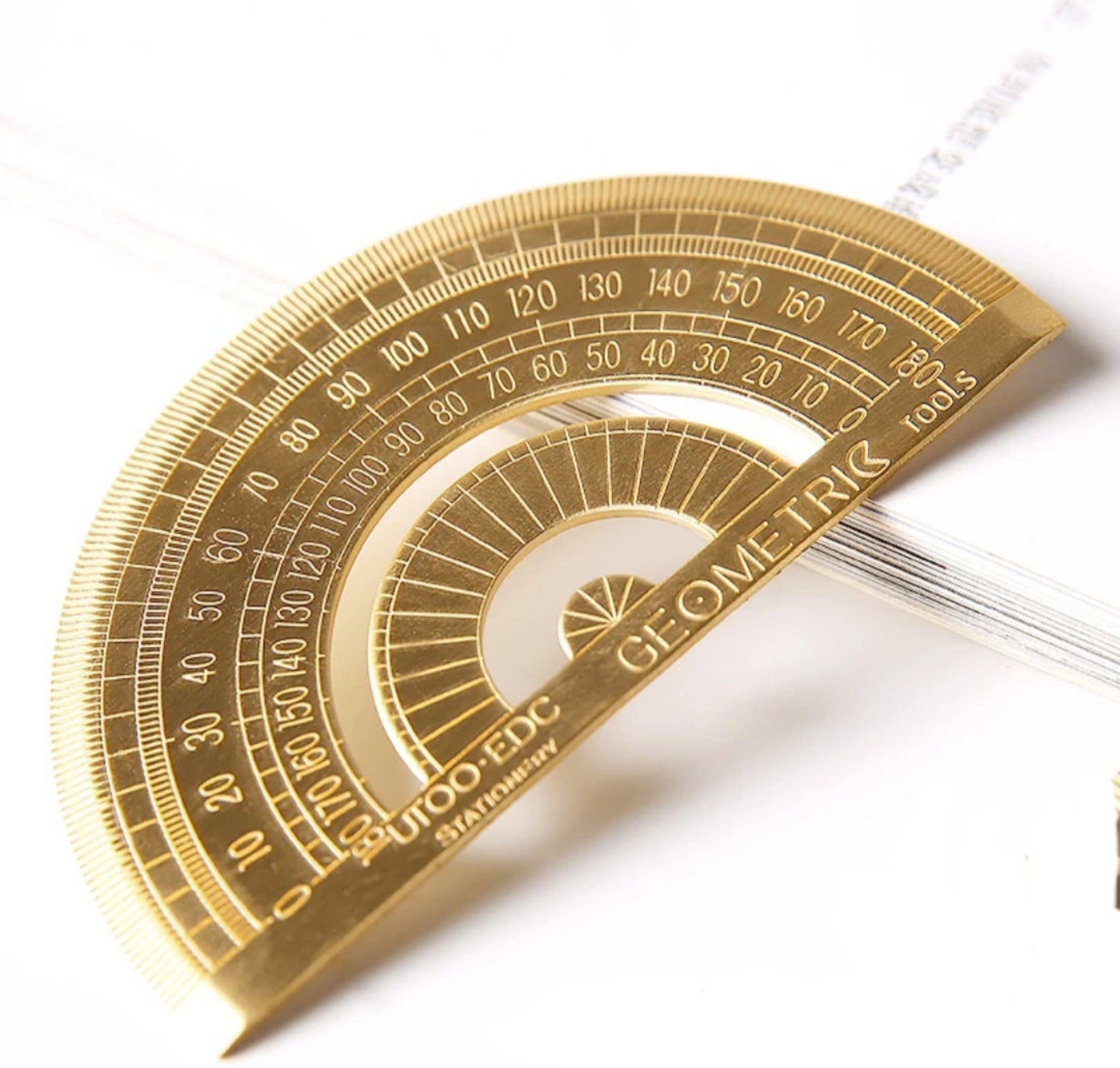 1pc/ Brass Triangular Ruler Protractor Isosceles Ruler 12 | Etsy