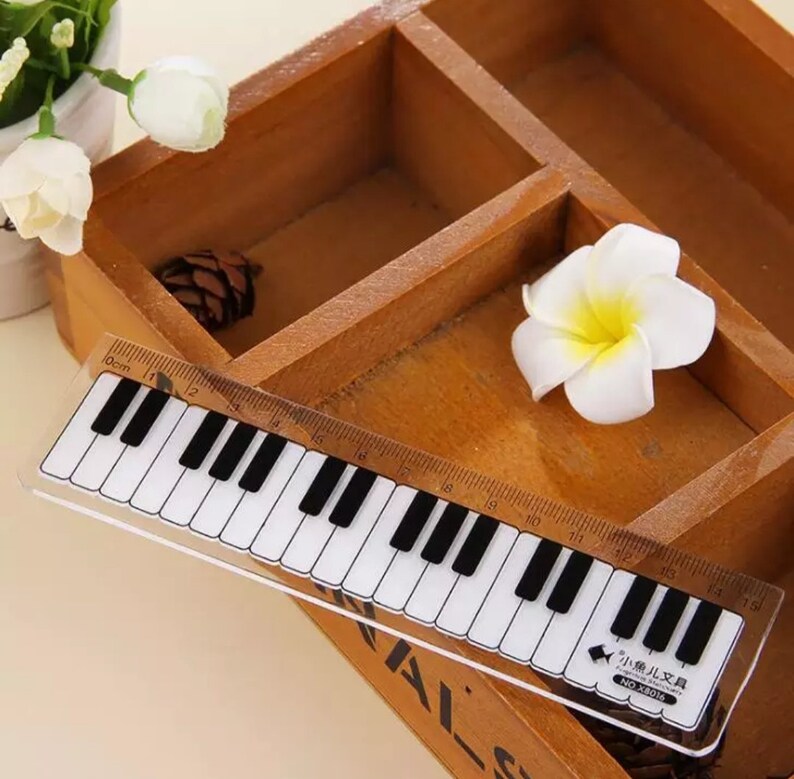1pc 15cm Piano Straight Ruler Black & White Ruler Bookmark - Etsy