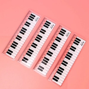 1pc 15cm Piano Straight Ruler, Black & White Ruler, Bookmark, Musical ...