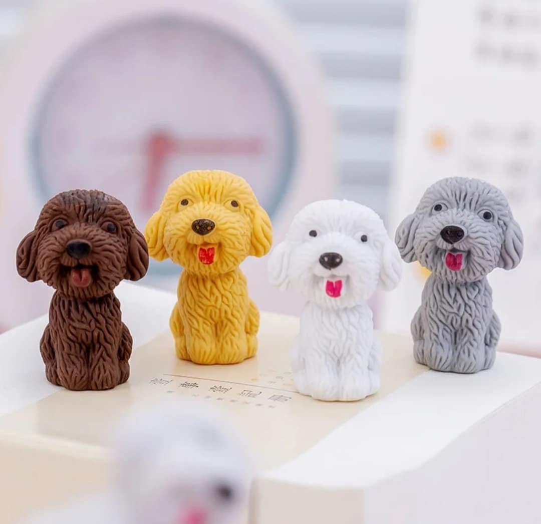 2pcs Cute Dog Eraser, Pencil Eraser, Rubber, Random Cartoon Dog Eraser ...