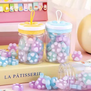 18pcs Barrel Mini Cat Claw Eraser, Night Glow Eraser, Pencil Eraser ...
