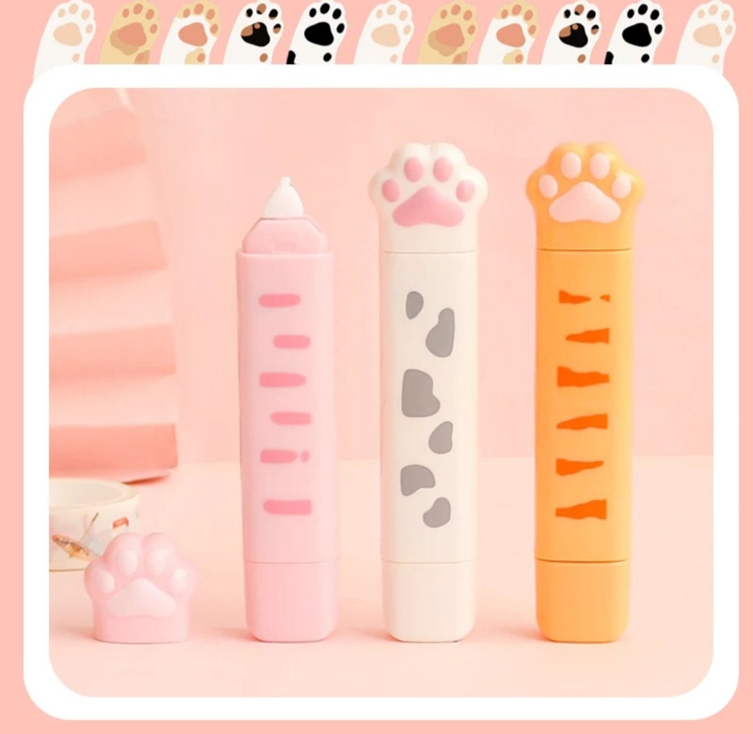 1pc 2 in 1 Cute Cat Paw Correction Tape Double-sided 4m - Etsy