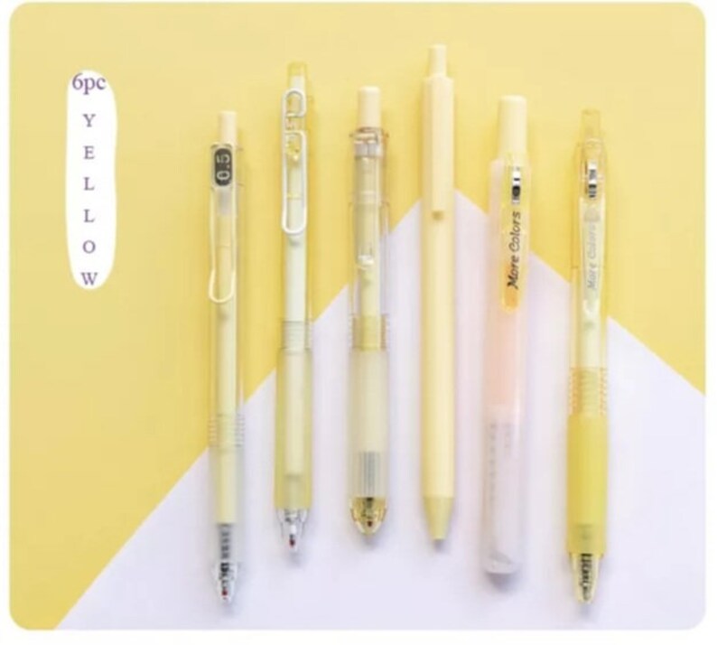 6pcs Pen Highlighter Set Pink Blue Color Pen Set 0.5mm Black - Etsy