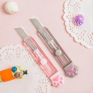 1pc Cute Cat Paw Utility Knife, Transparent Cat Paw Utility Knife, Box ...