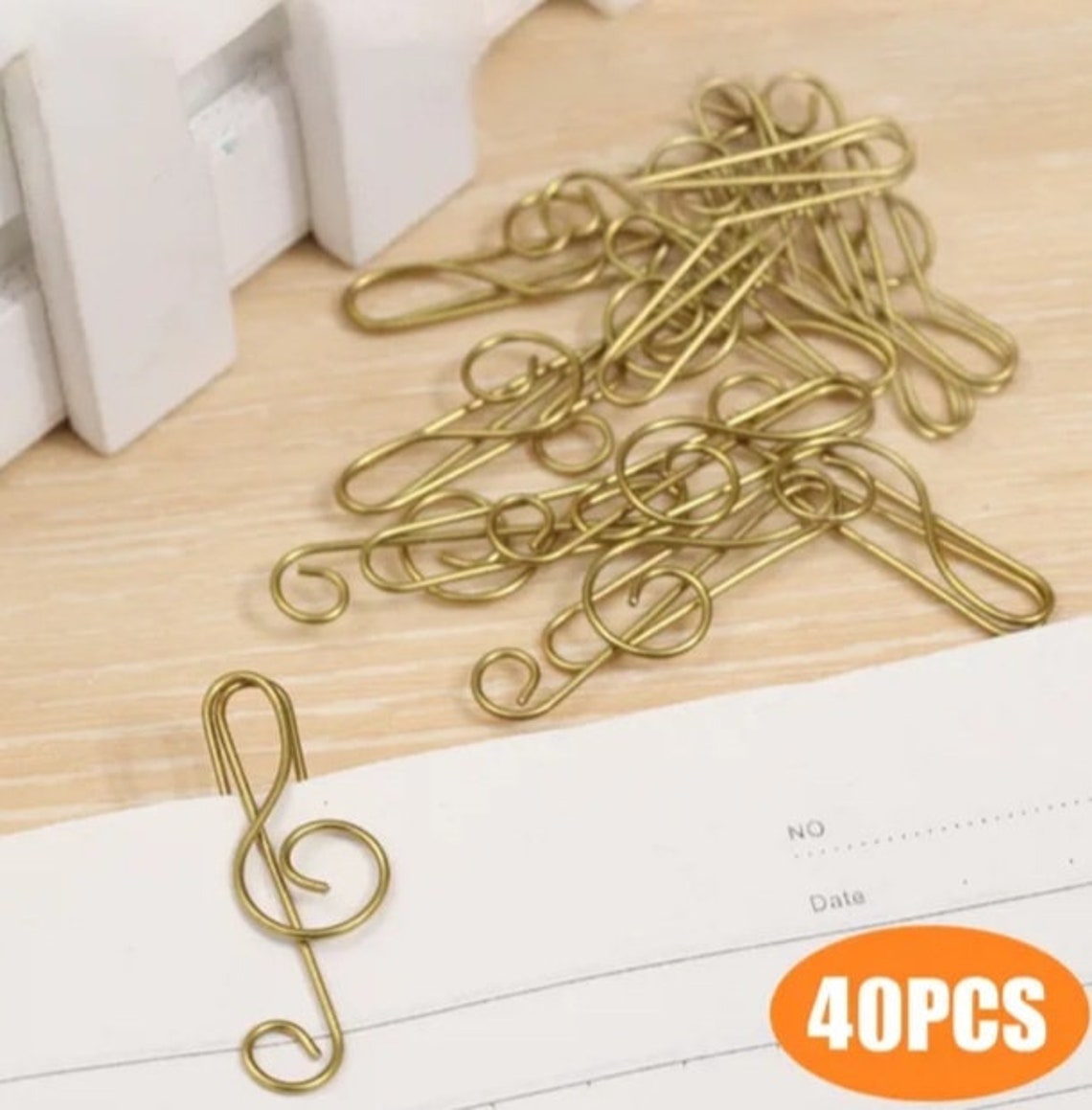 40pcs Music Note Shape Paper Clip Metal Clip Bookmark - Etsy