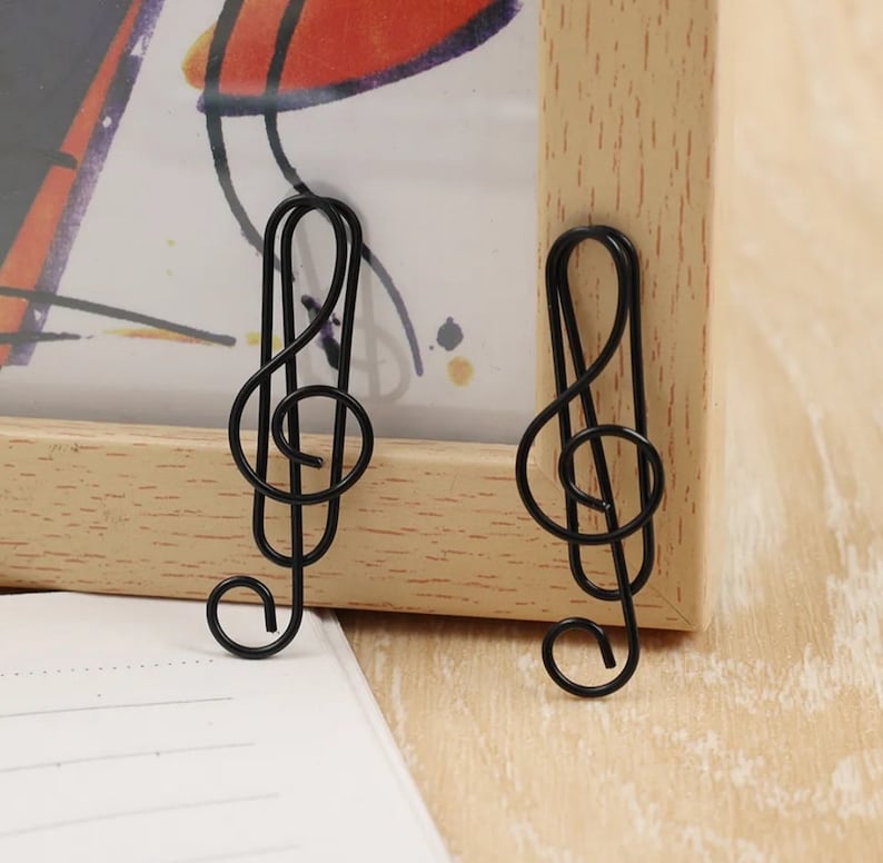 40pcs Music Note Shape Paper Clip, Metal Clip, Bookmark, Binding Clip ...