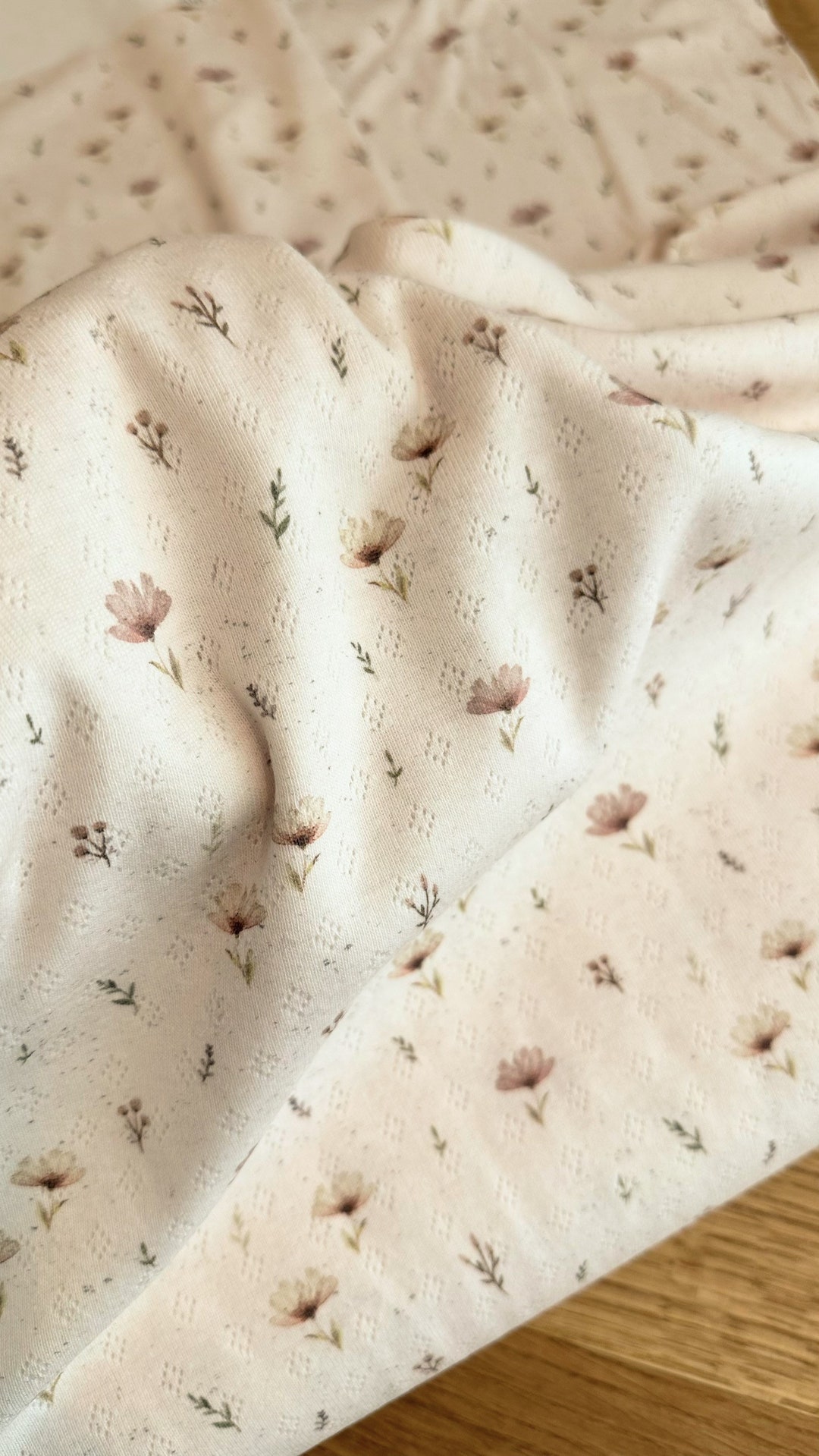 Boho Flower Pointelle Fabric - Watercolor Half Yard - Etsy