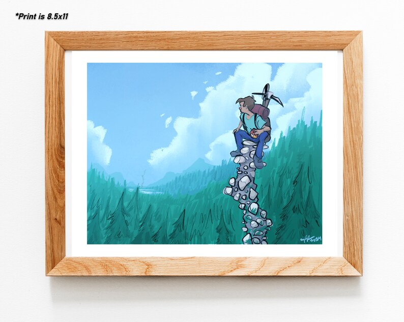 Minecraft Art Print Taiga Biome Gaming Room Poster, Game Room - Etsy
