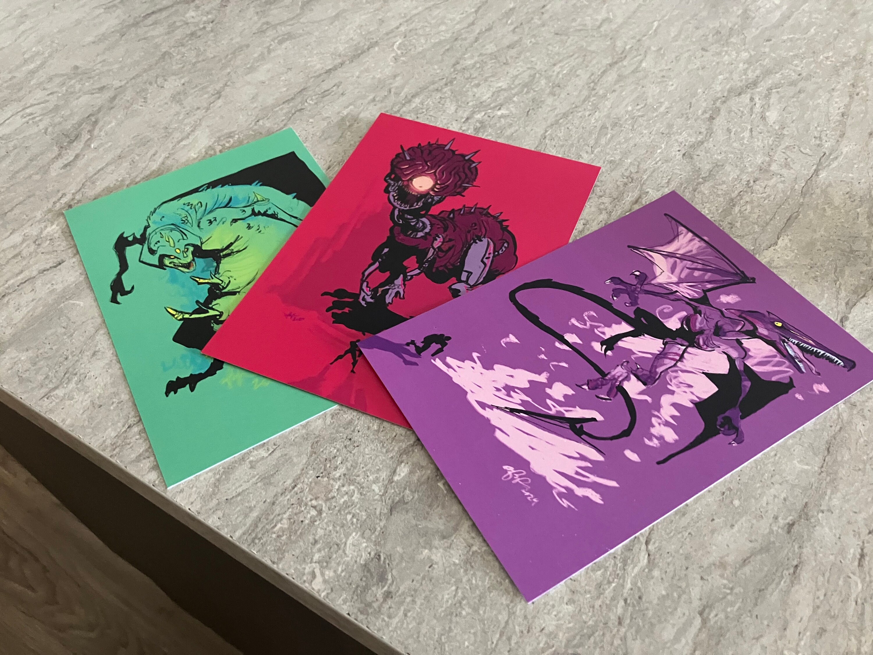 Metroid Bosses Print Set - 5x7 Gaming Room Poster, Metroid Art Prints ...