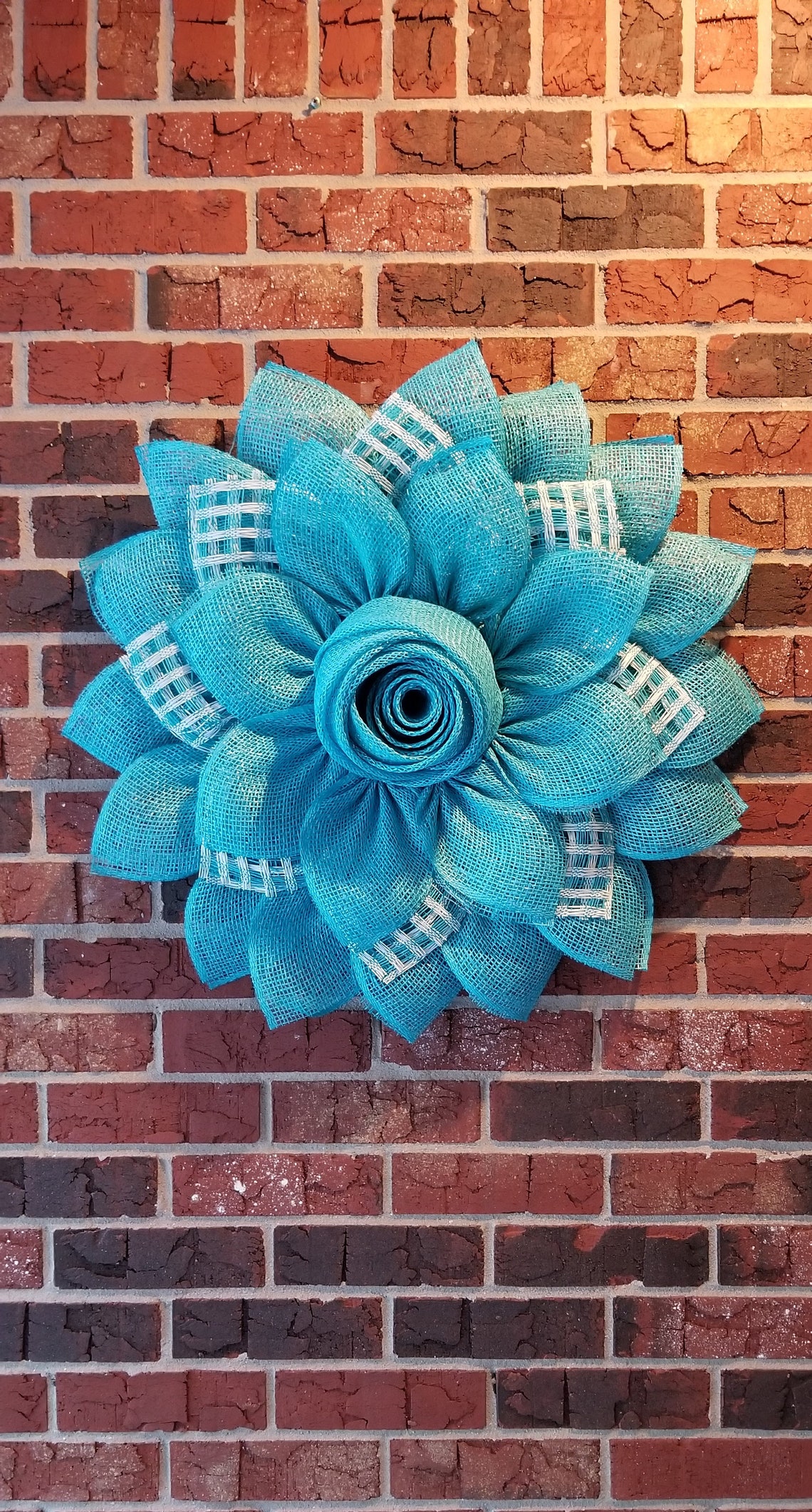 Turquoise and Cream UITC Sarah Flower Sarah Flower Wreath - Etsy