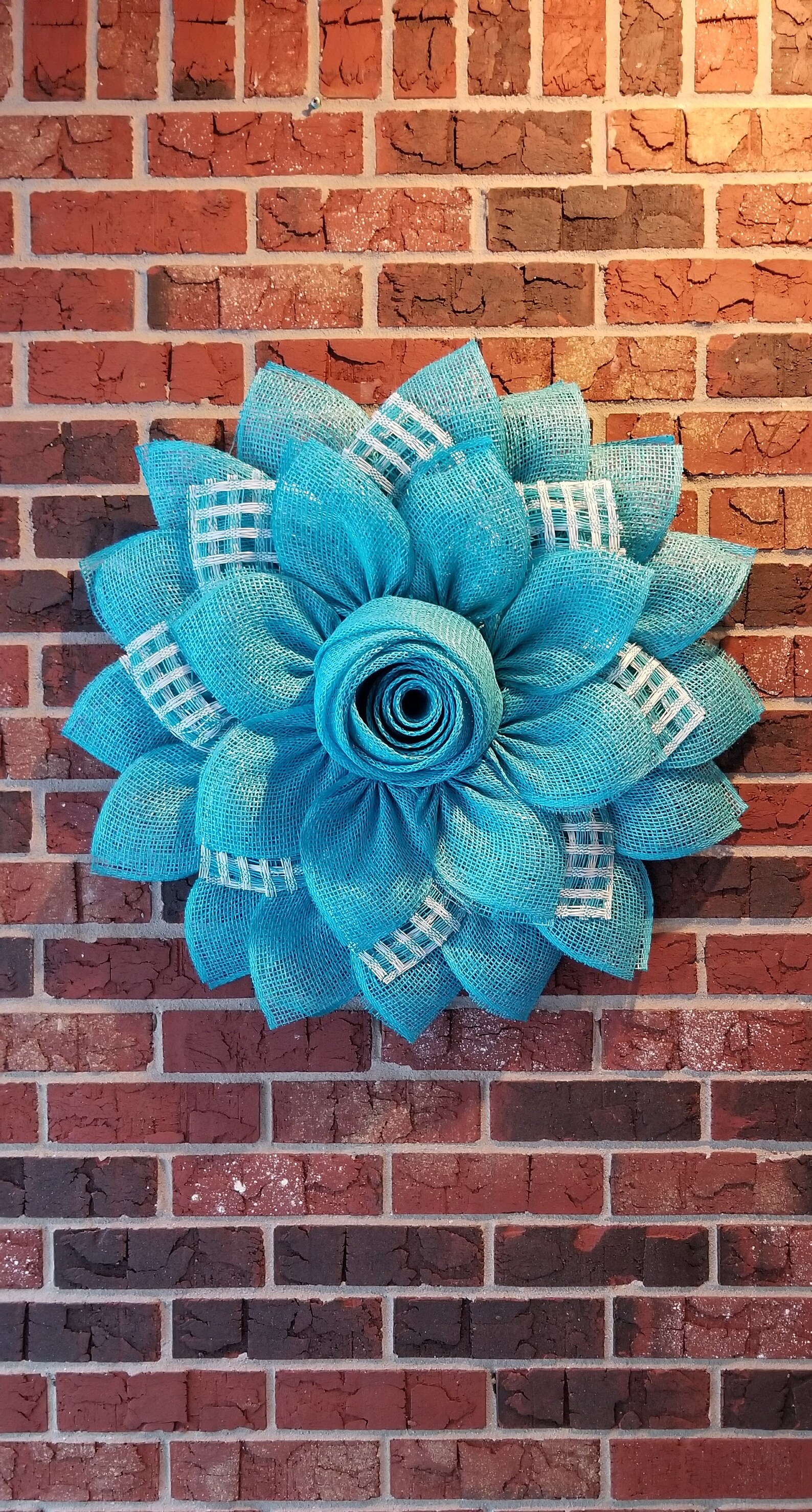 Turquoise and Cream UITC Sarah Flower Sarah Flower Wreath - Etsy