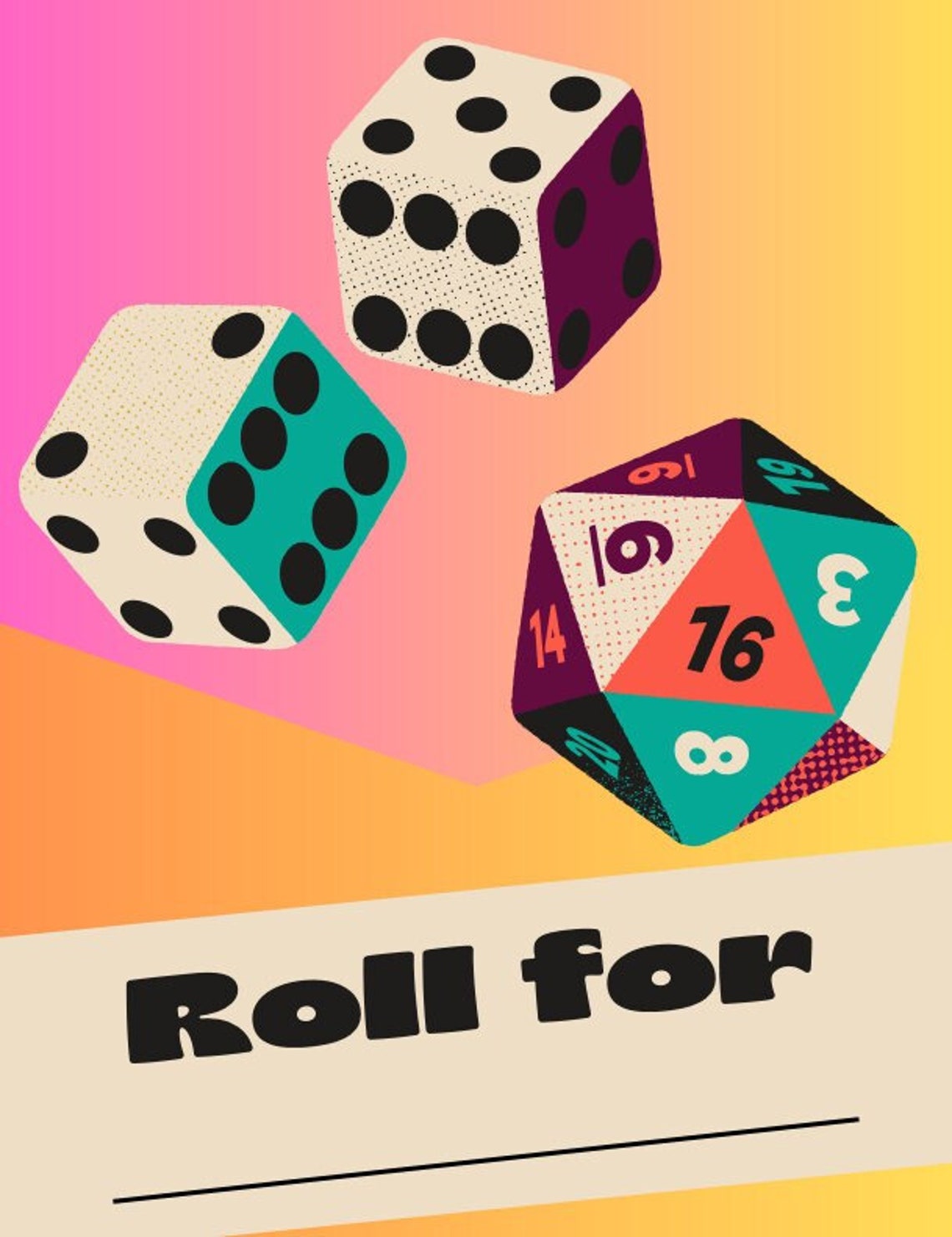 DIY Create Your Own "roll For" Inspired by Tiktok - Dice Game - Retro ...