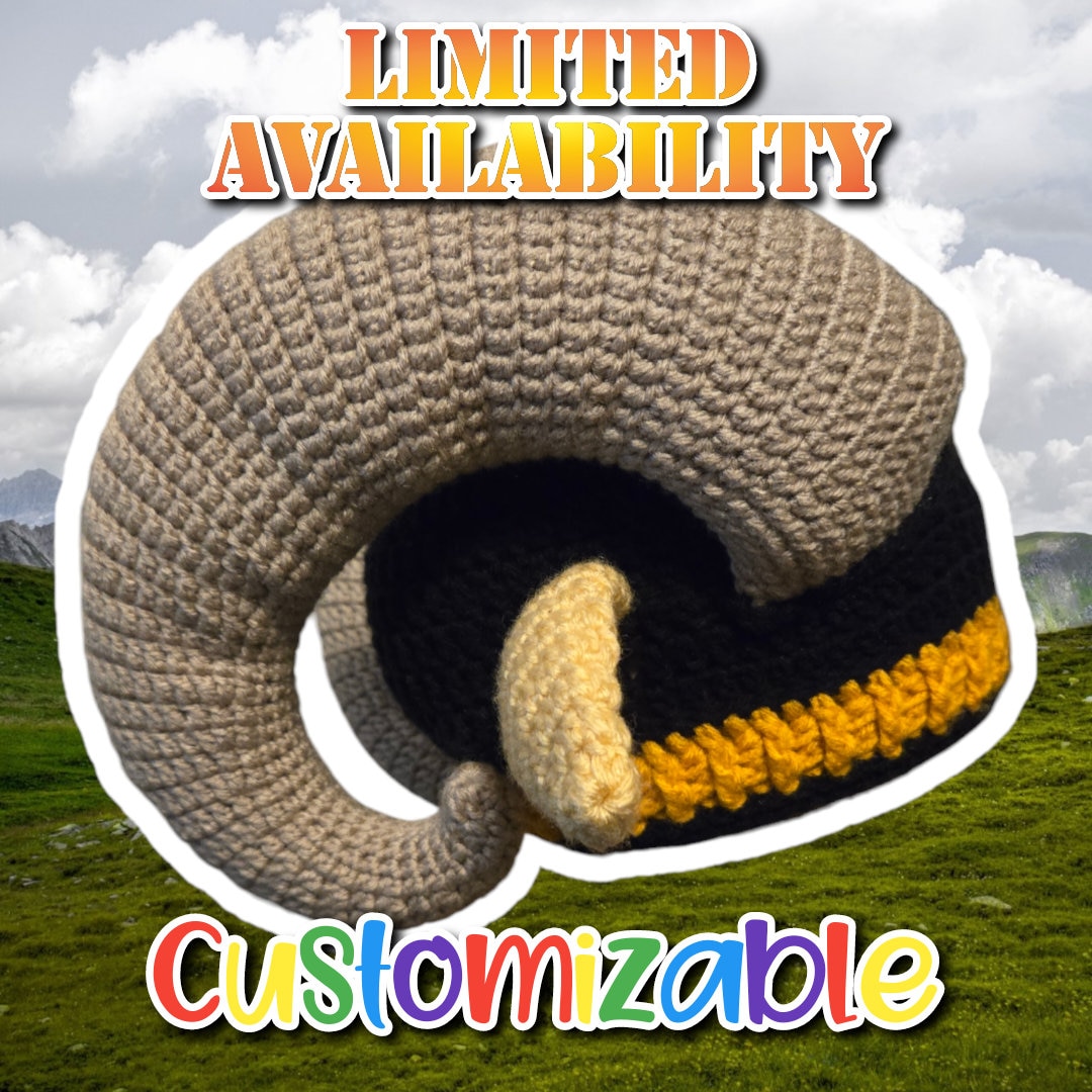 Customizable Made-to-order Long Ram Horn Crochet Beanie - Etsy