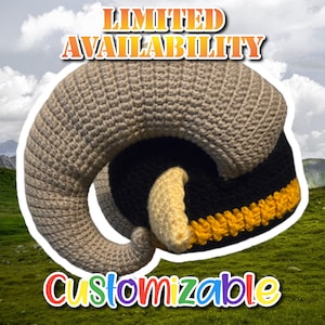Customizable Made-to-order Long Ram Horn Crochet Beanie - Etsy