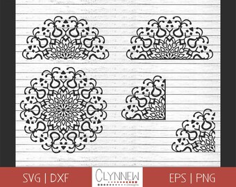 Half Mandala Svg | Etsy