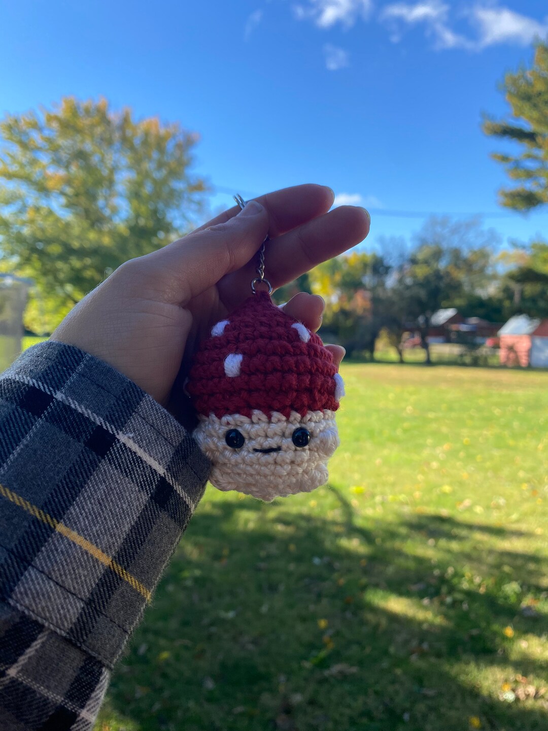 Crochet Mini Mushroom Guy Keychain Handmade Gift - Etsy
