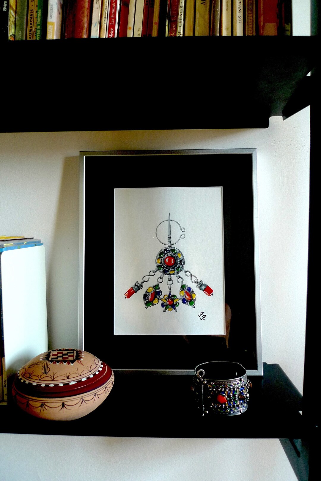 Original Painting, Kabyle Fibula, Acrylic on Paper, 21 X 29.7 Cm - Etsy