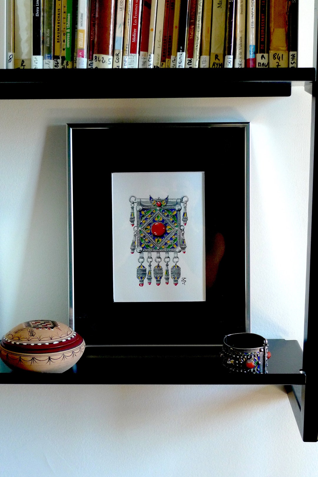 Original Painting, Kabyle Amulet Box, Acrylic on Paper, 21 X 29.7 Cm - Etsy