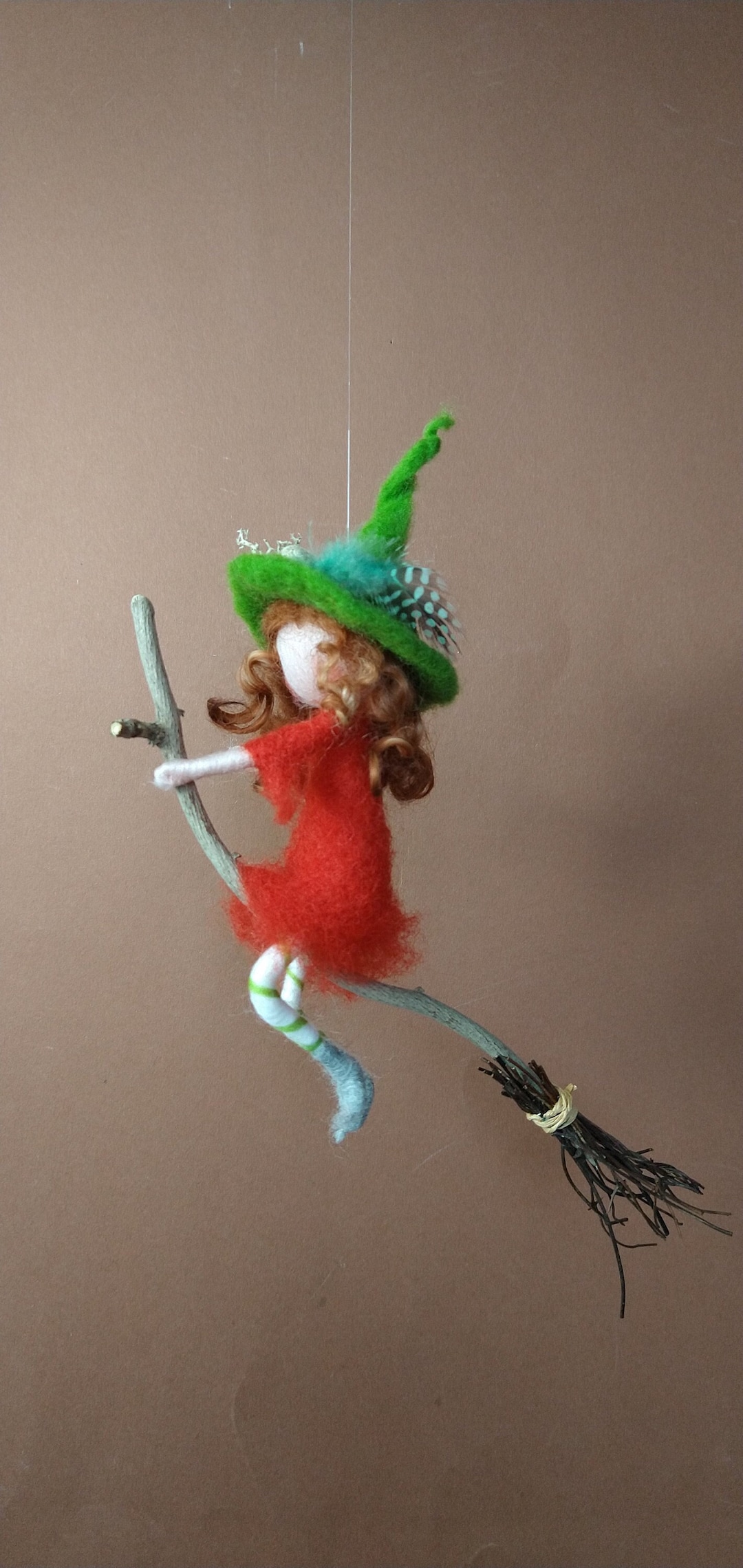 Felted Witch Felt Witch Felt Figure Autumn Decoration Mobile Halloween ...