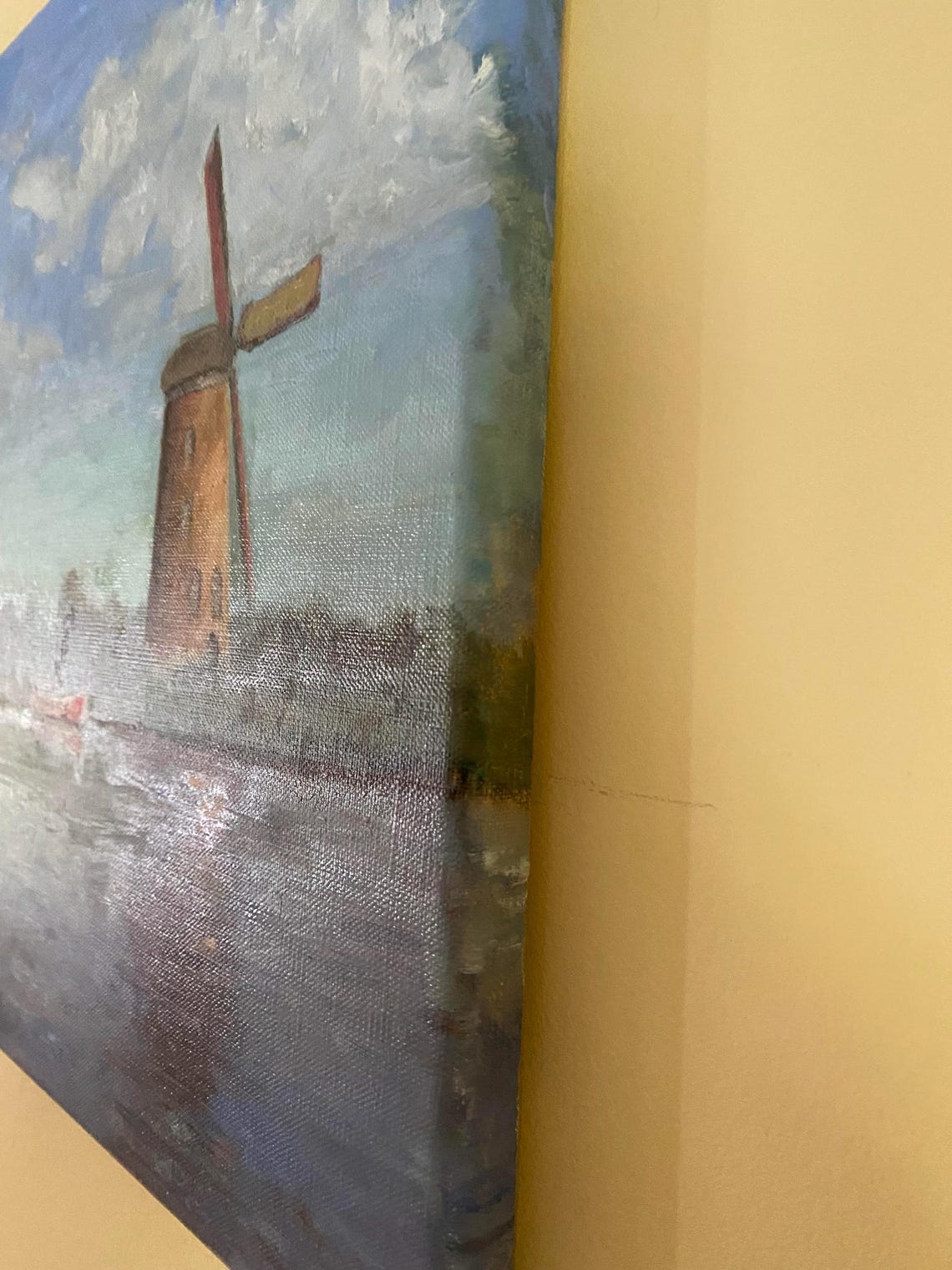 Original Oil Painting on Canvas Windmill in the Netherlands - Etsy