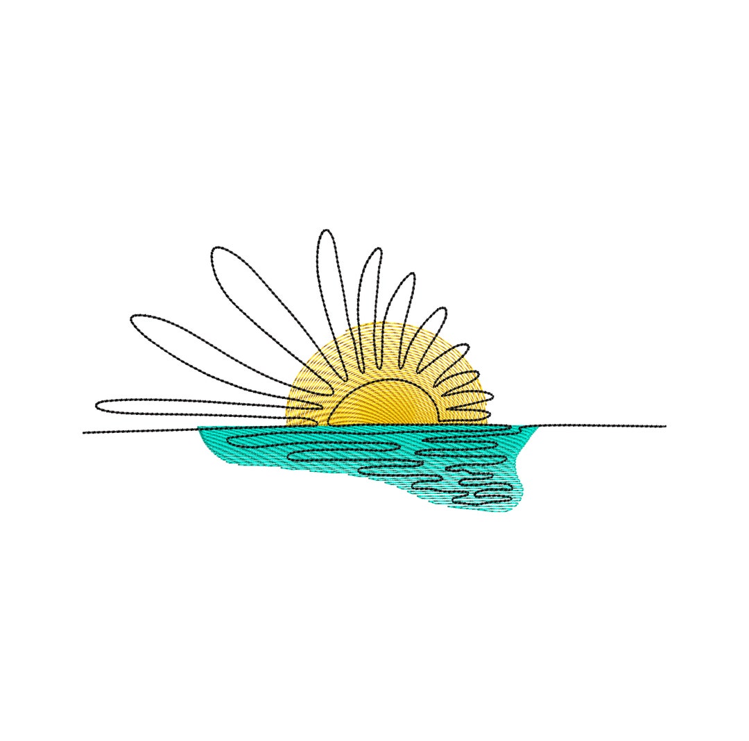 Sunset, Sunrise, Embroidery Design - Etsy