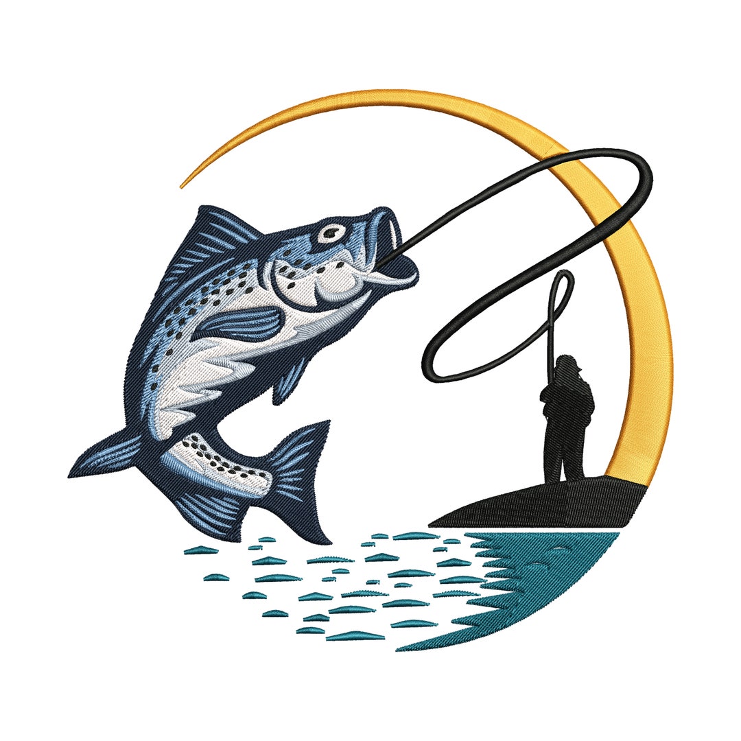 Fishing Machine Embroidery Design - Etsy