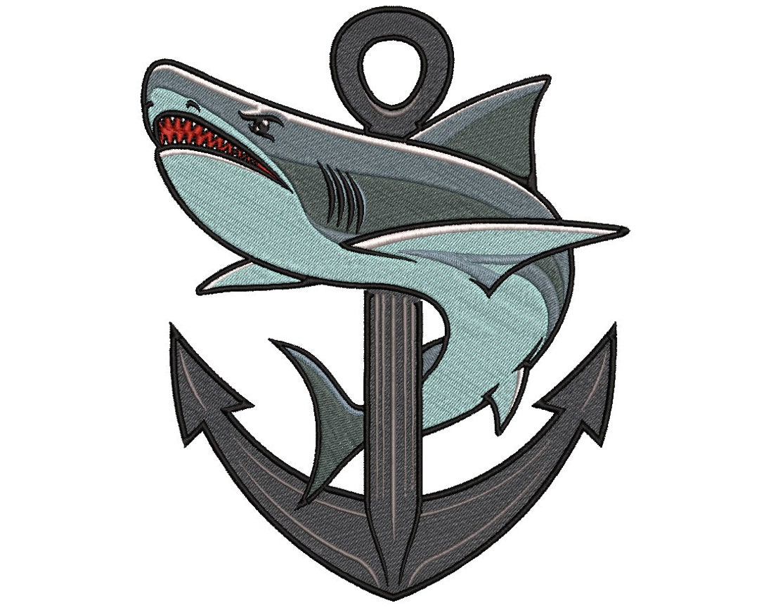 Shark Machine Embroidery Design - Etsy