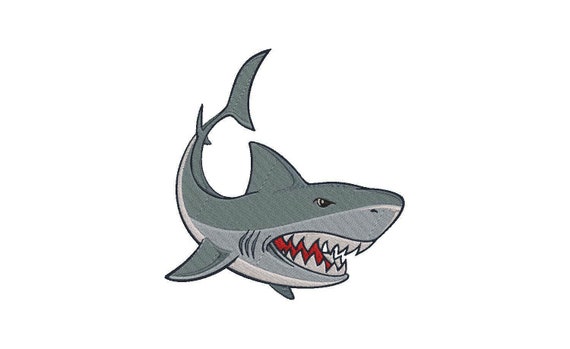 Machine Embroidery Design Shark in 6 Sizes | Etsy
