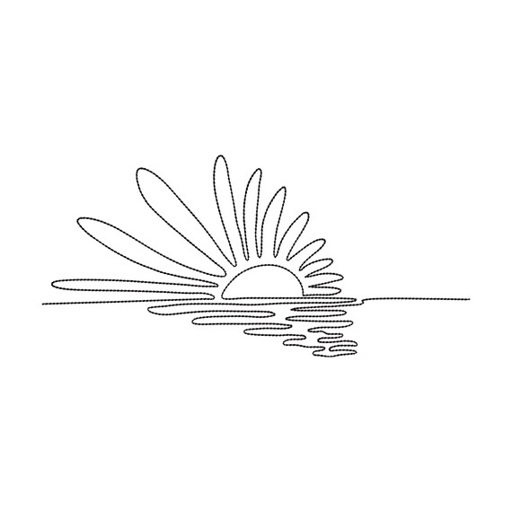 Sunset Sunrise Embroidery Design | Etsy