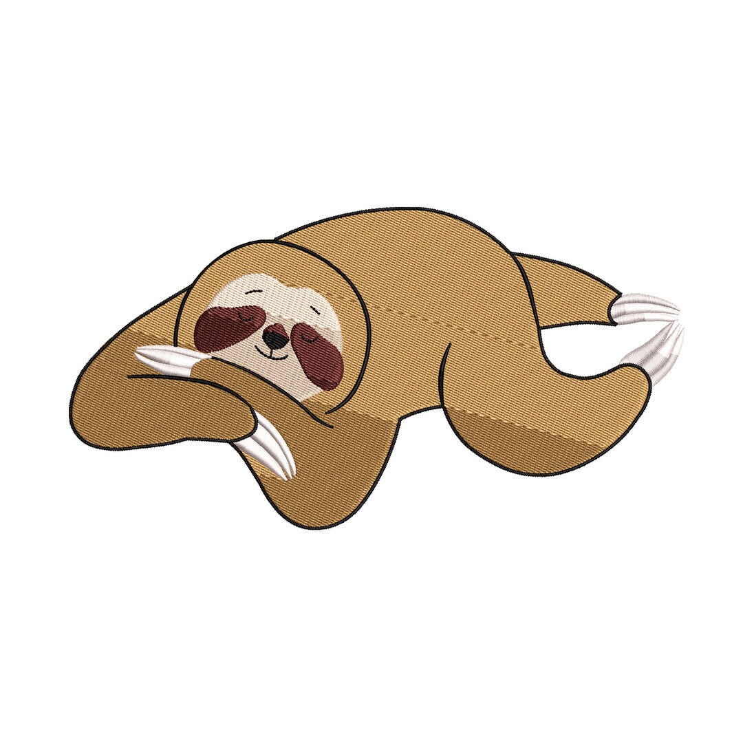 Sloth Machine Embroidery Design - Etsy