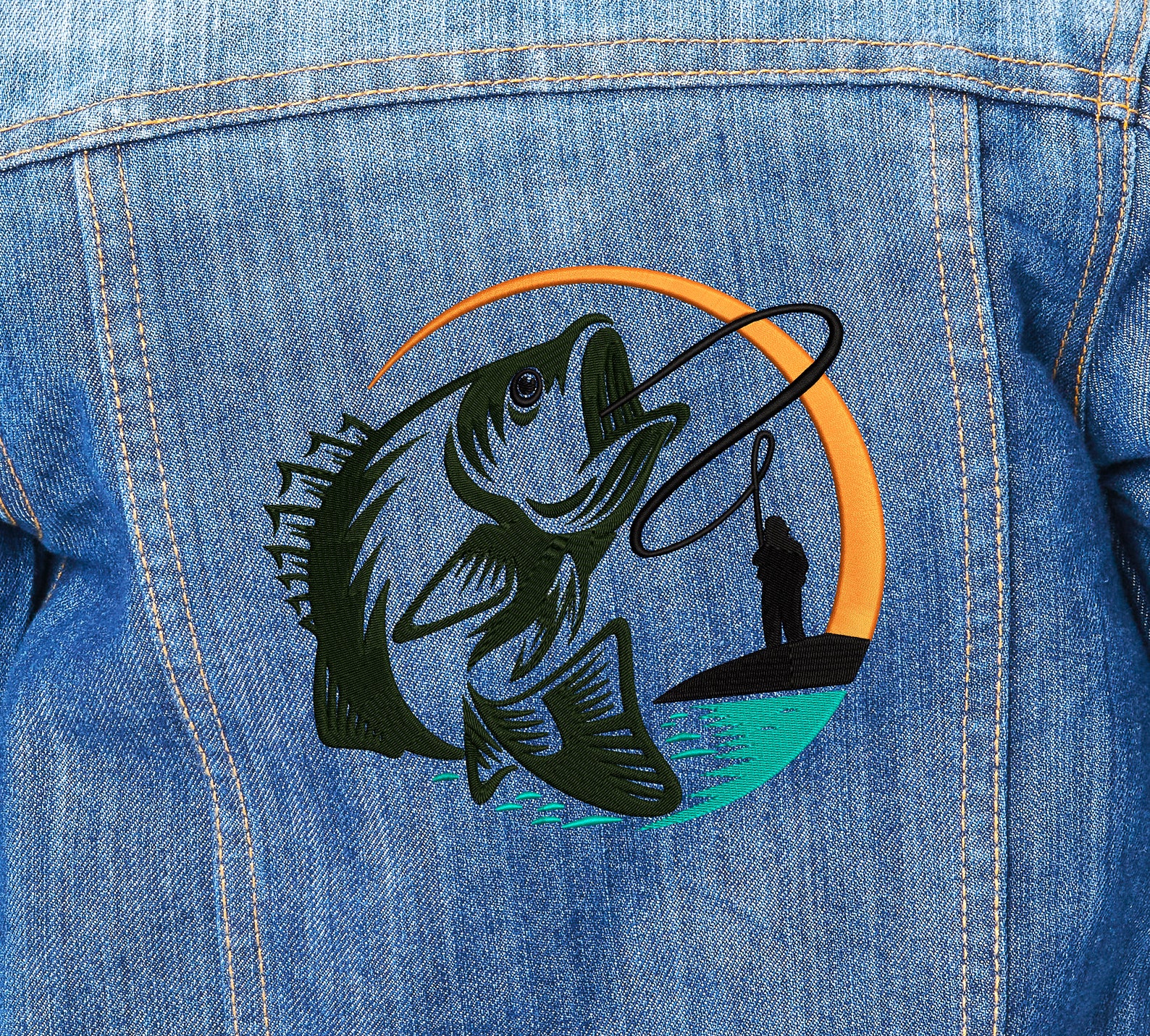 Fishing Embroidery Design - Etsy