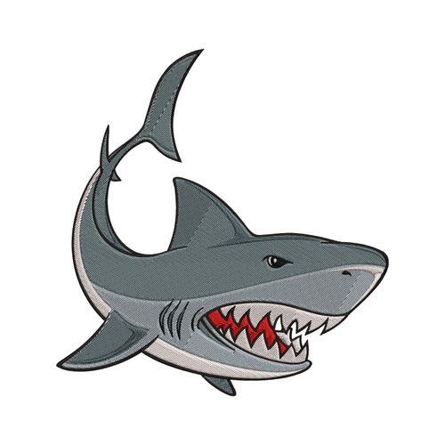 Great White Shark Machine Embroidery Design White Shark - Etsy